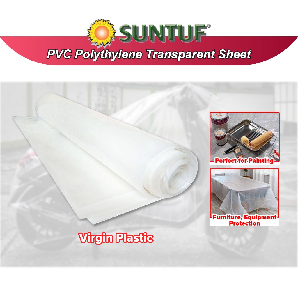SUNTUF PVC PE Transparent Plastic Sheet Canvas Cover Plastik Cat 保护膜 ...