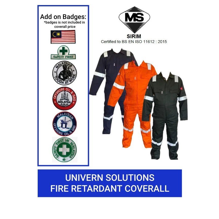 DOSH SIRIM Approved Fire Retardant Coverall (FRC) - 250gsm | Shopee ...