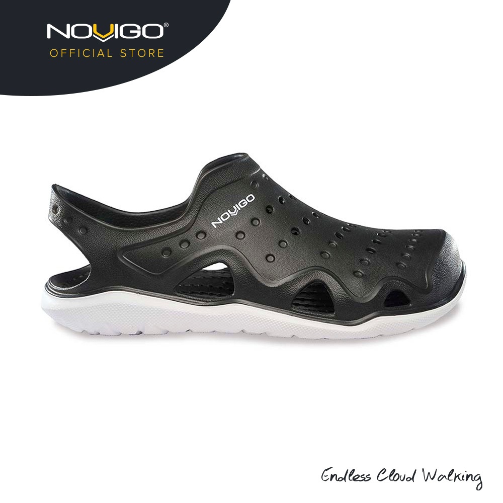 Novigo® Lucca Dual Density Unisex EVA Sandal (Raven Black/Cotton White ...