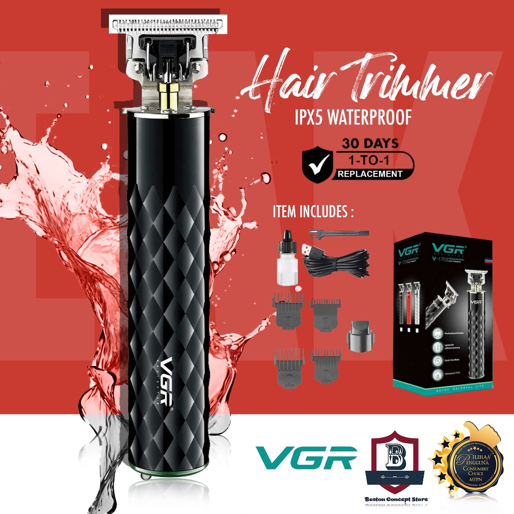 VGR V-170 Professional Pro Li Outliner Electric Cordless Hair Clippers Rechargeable T-Blade ...