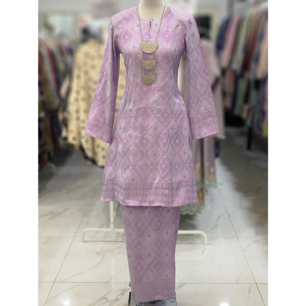 CAMELIA KURUNG TENUN SONGKET LIGHT PURPLE | Shopee Malaysia