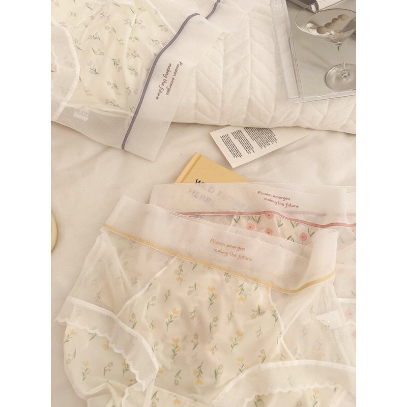 Lazyafternoonnn 0101 鲜花奶皮冰丝内裤Premium Quality Spender Wanita Women Mid ...