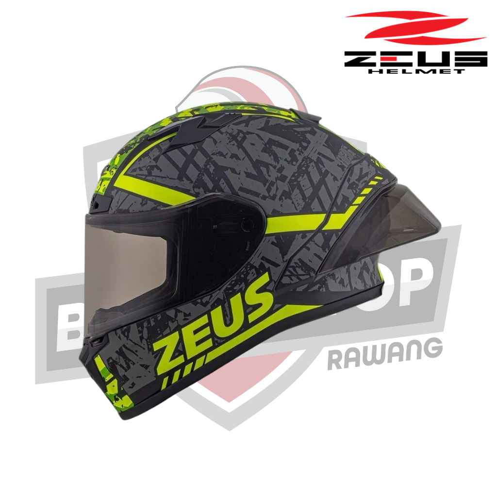 ZEUS Helmet ZS-826 Metallic Black BK29 Green Fluorescent | Shopee Malaysia