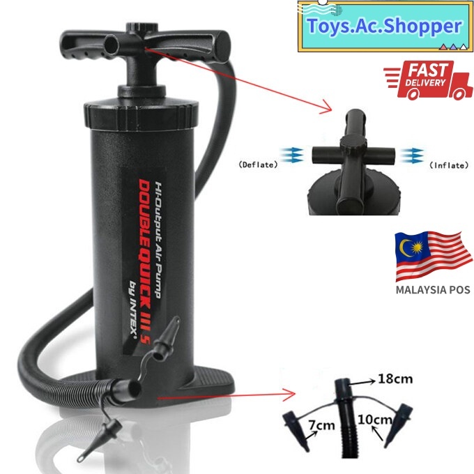 Intex 68615 Double Quick Hi-Output Air Pump Hand Pump Kolam angin Tilam ...
