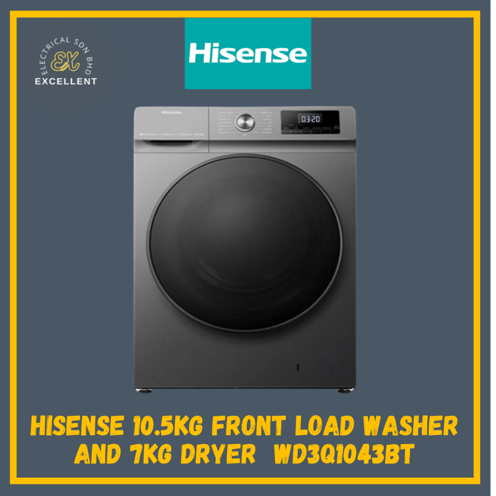 HISENSE 10.5kg Front Load Washer and 7kg Dryer 10.5KG WD3Q1043BT ...