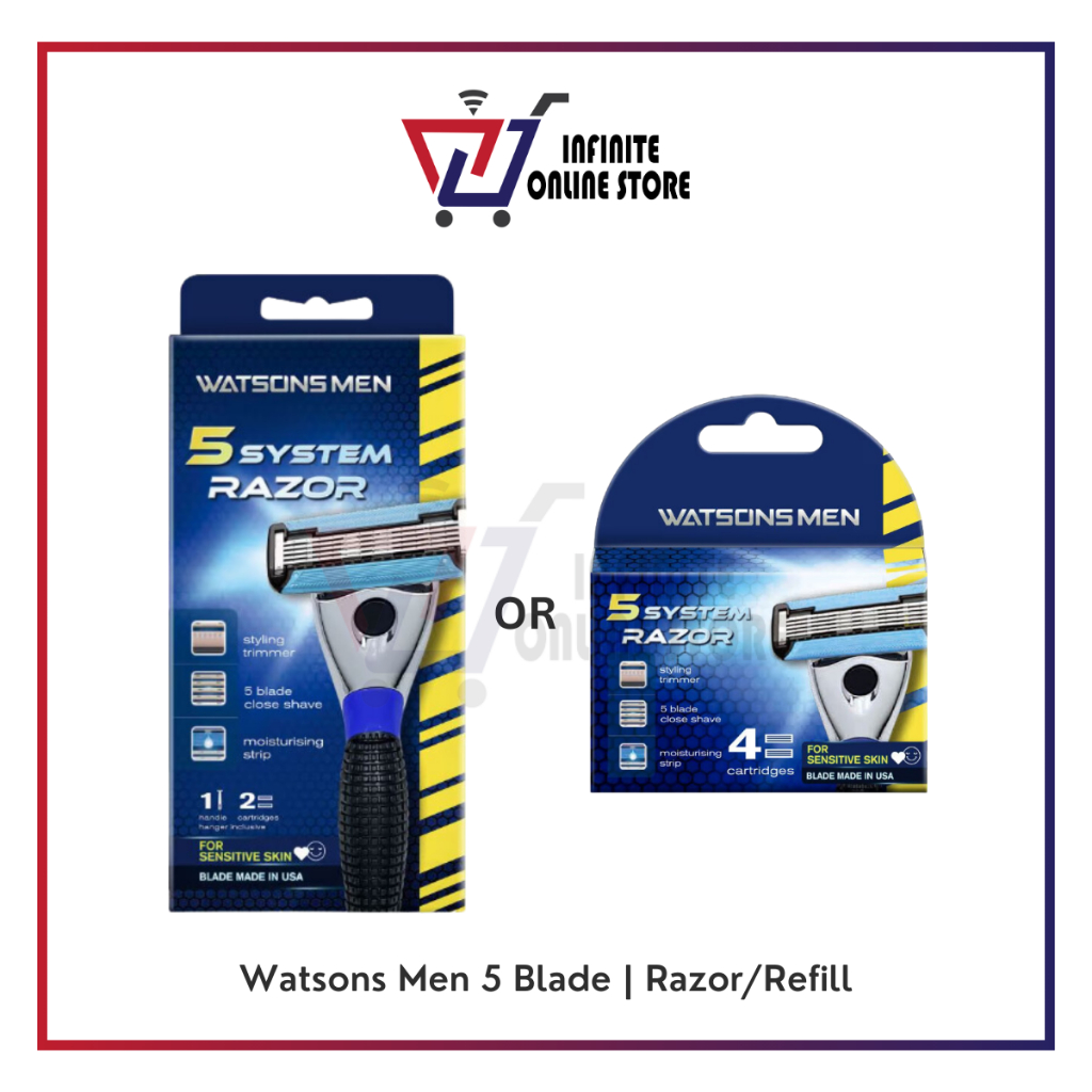 WATSONS Men 5 Blade System Razor (1 Set / Refill only) | Shopee Malaysia