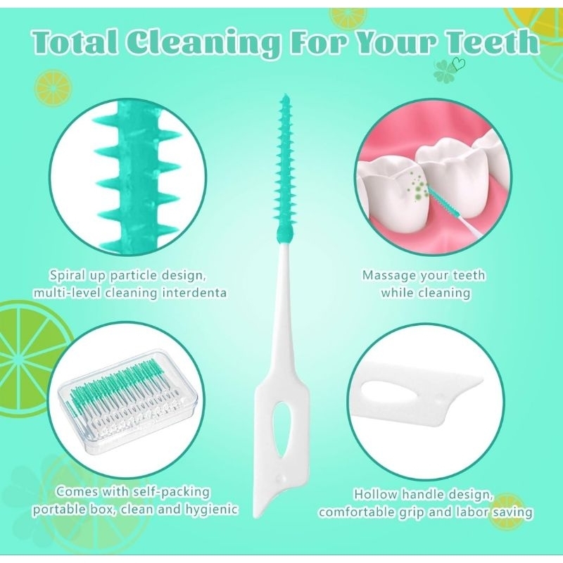 Cleanpik 150pcs Dual-Use Interdental Brushes, Silicone Dental Brushes ...