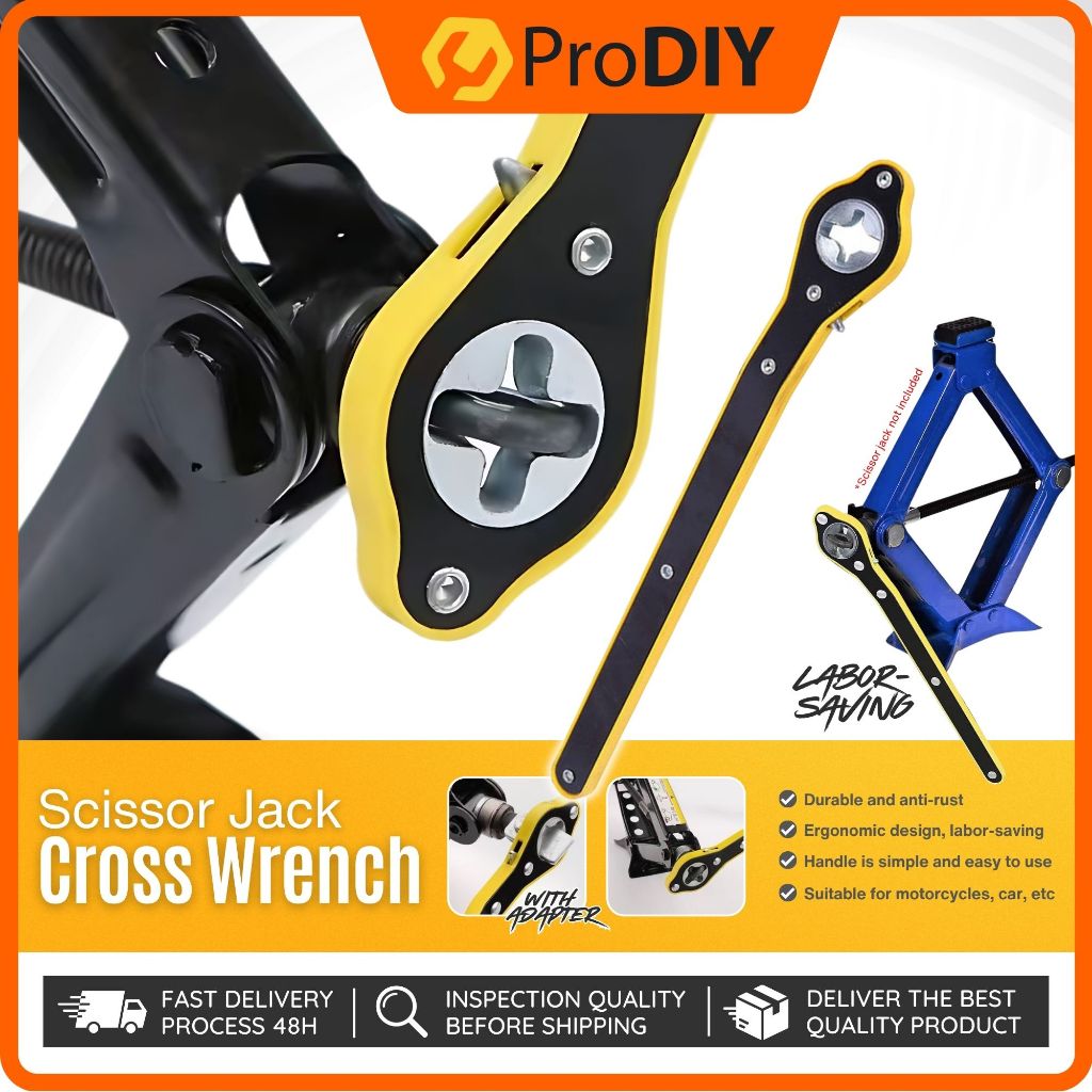 1pcs Scissor Jack Cross Wrench 360 Degree Auto High Torque Jack Ratchet ...