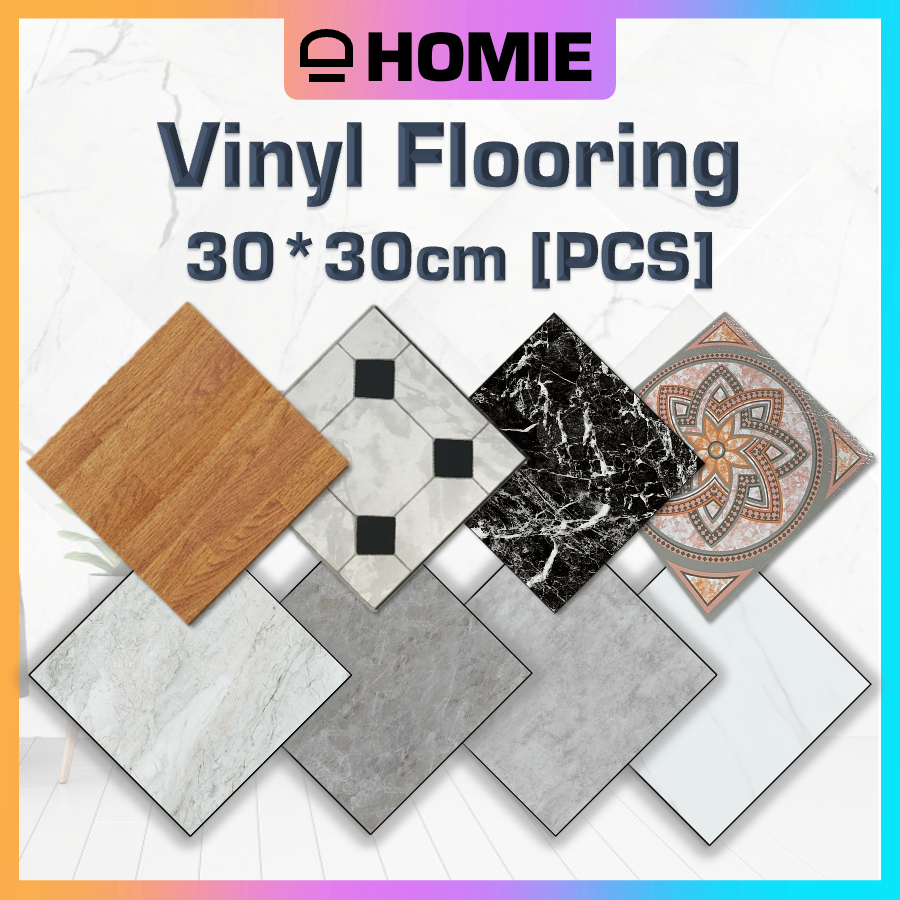 [KEPING] Lantai Vinyl Flooring Floor Sticker Vinyl Jubin Lantai Mozek ...