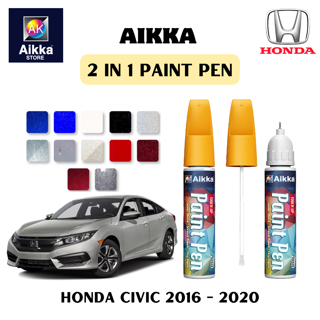 [ HONDA CIVIC 2016-2020] Aikka Paint Pen Touch Up Paint Pen 2 in 1 DIY ...