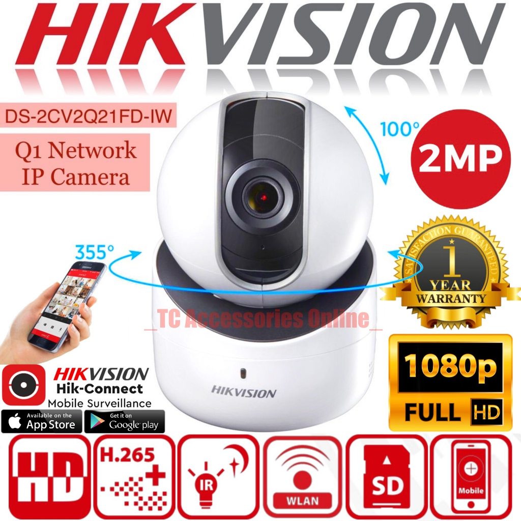 NEW HIKVISION WiFi IP Camera 2MP 1080P Full HD Q1 Network CCTV Support ...