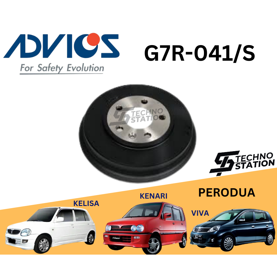 AISIN ADVICS Heavy Duty G7R-041/S Brake Drum Rotor Set Perodua Kelisa ...