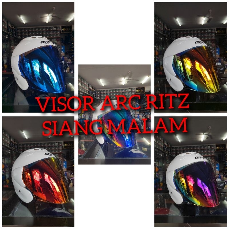 HELMET VISOR ARC COLOUR SIANG MALAM ARC AR4 RITZ YF DRAGON YF1 AR1 ...