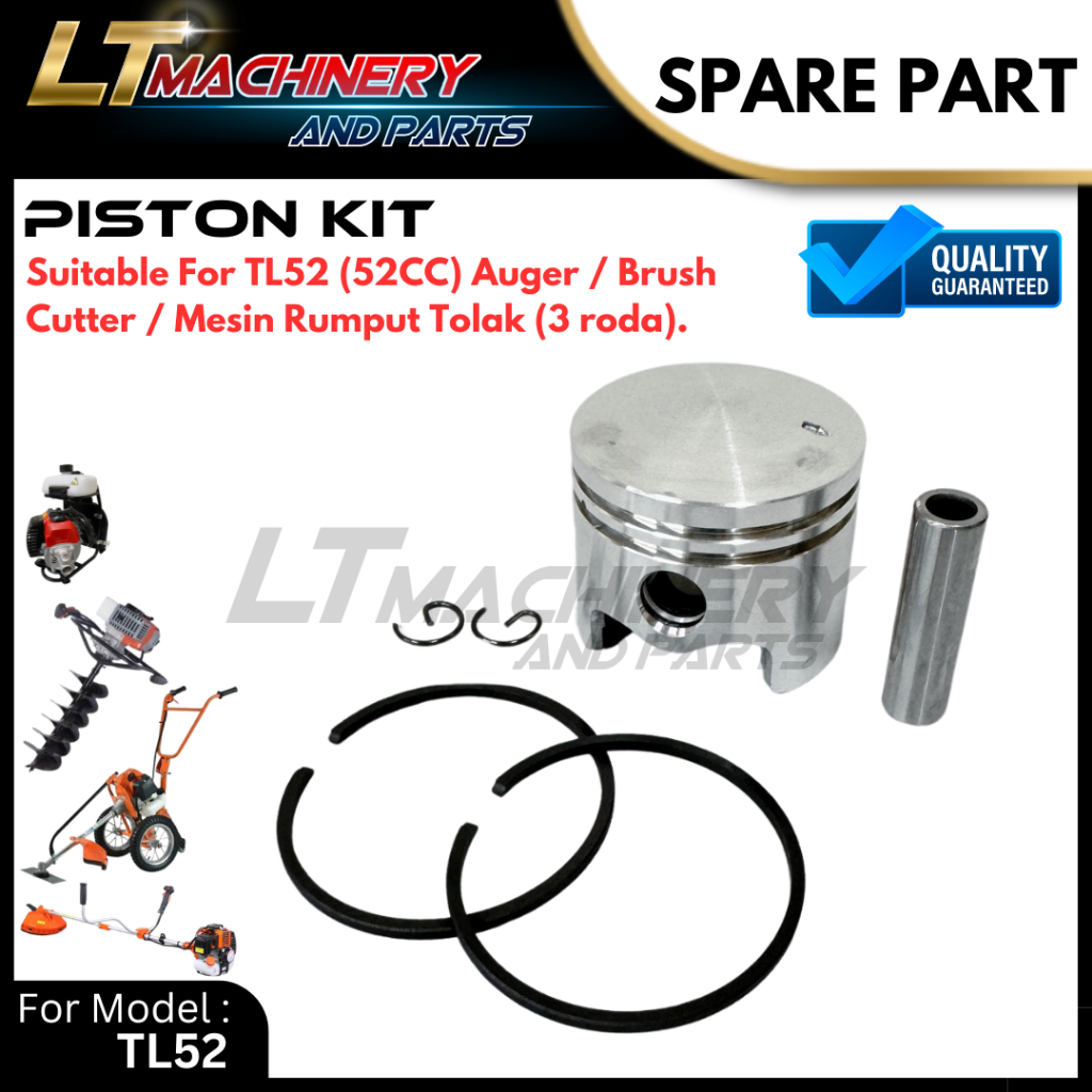 Piston Kit TL52 (44 mm) Brush Cutter Mesin Rumput Piston Kit Auger Mesin Rumput Tolak | Shopee ...