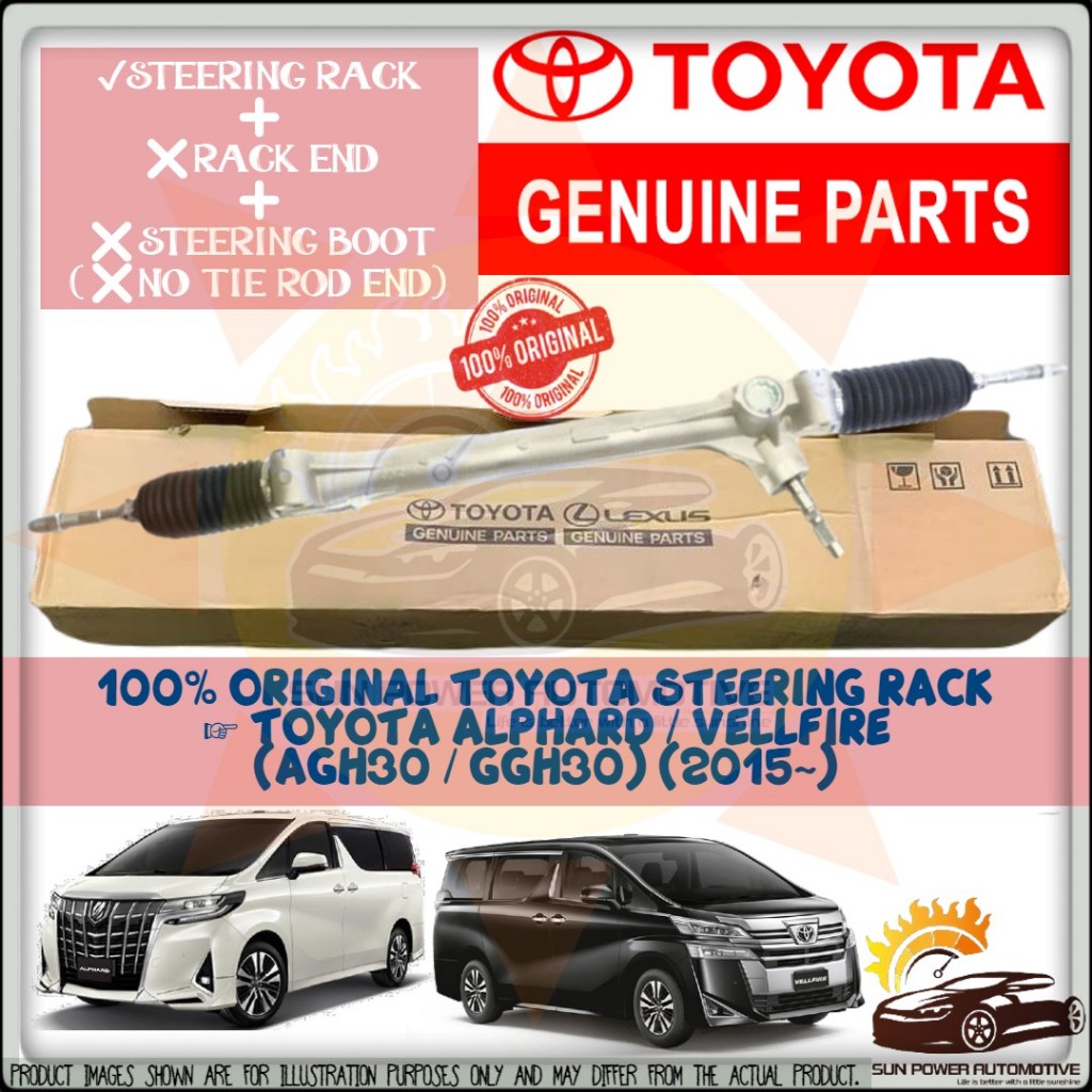 Toyota Alphard Vellfire AGH30 GGH30 ORIGINAL TOYOTA Power Steering Gear Rack Assy Set 45510 ...