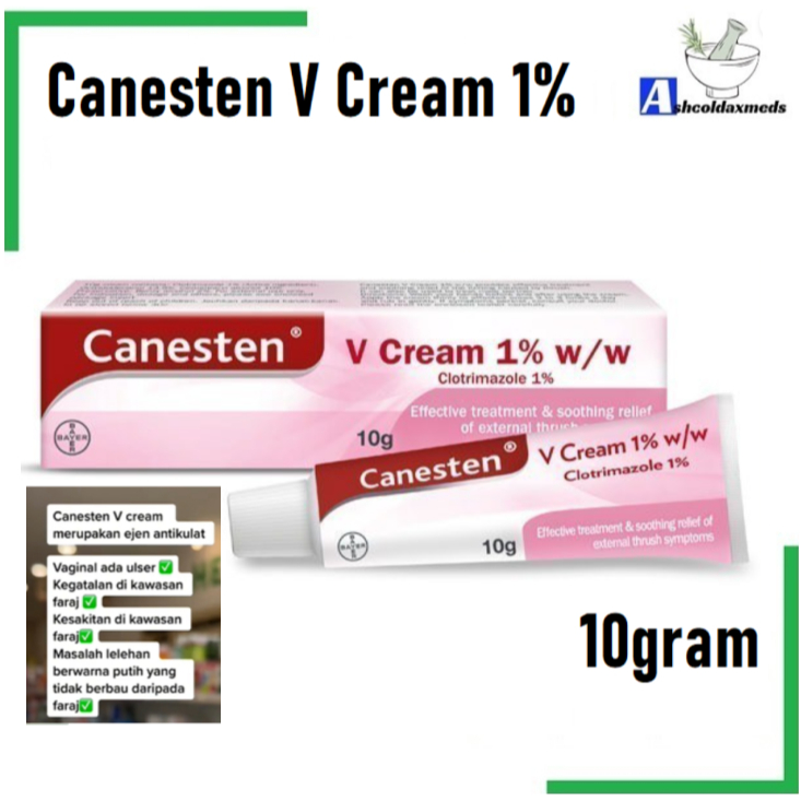 CANESTEN V CREAM 10G 1% W/W KEPUTIHAN, KEGATALAN TEMPAT SULIT EXP08 ...