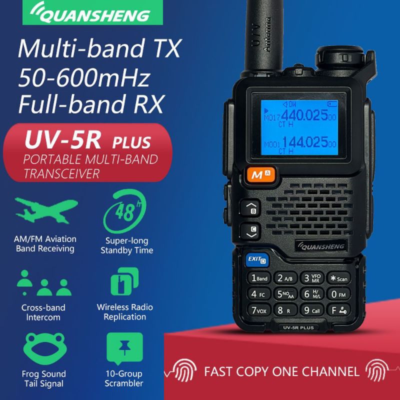 QUANSHENG Walkie Talkie Multi Air Band ORIGINAL UV-5R Plus Woki Toki ...