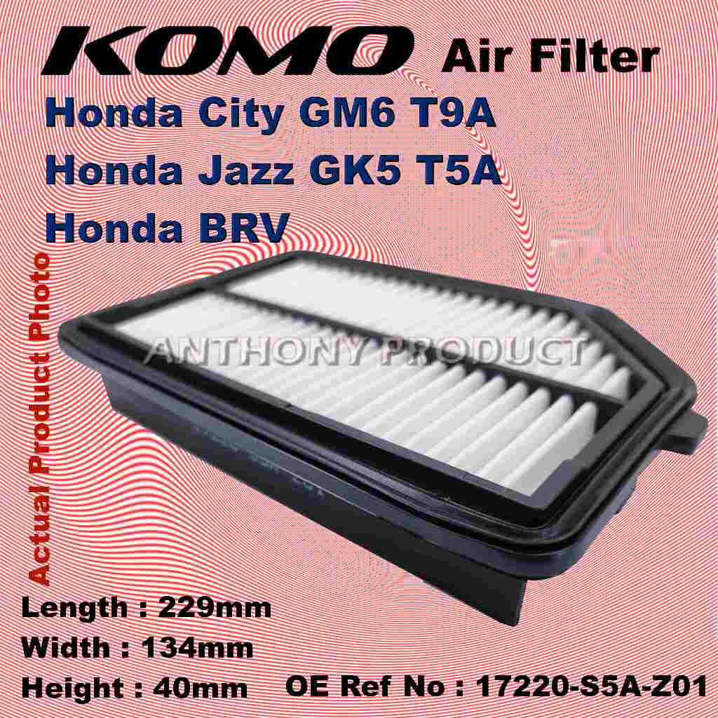 KOMO Honda City T9A, Jazz GK5 T5A, BRV Air filter Penapis Udara ...