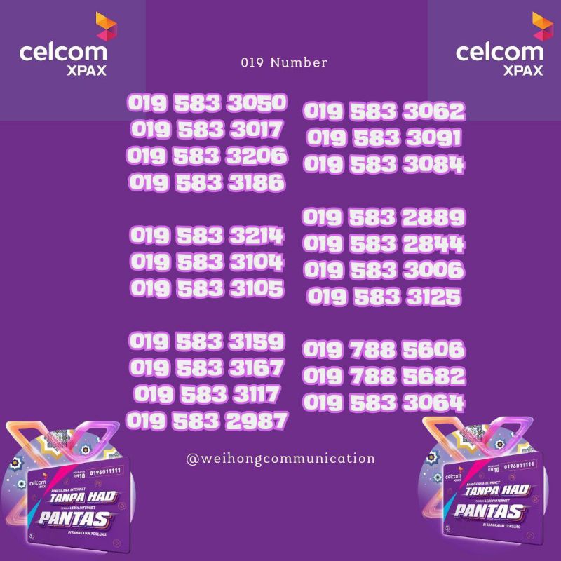Celcom tanpa had _ Xpax Prepaid Simcard 🇲🇾 019 | Shopee Malaysia