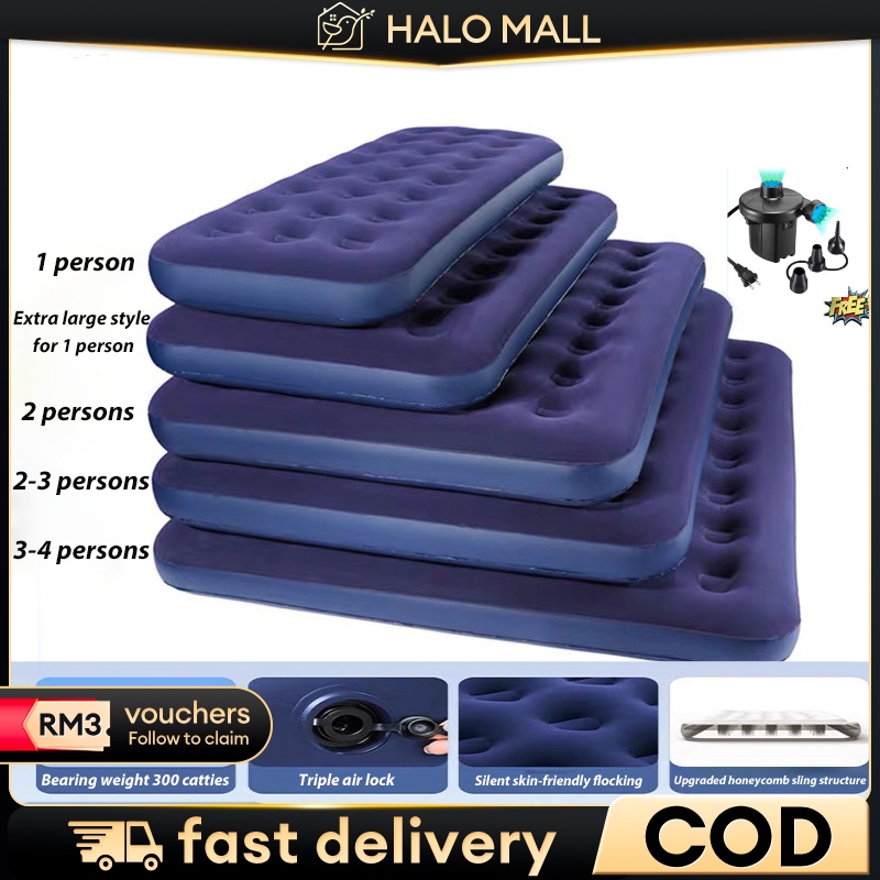 HALO 5 Sizes Tilam Angin Inflatable Air Bed Mattress Extra Thick ...