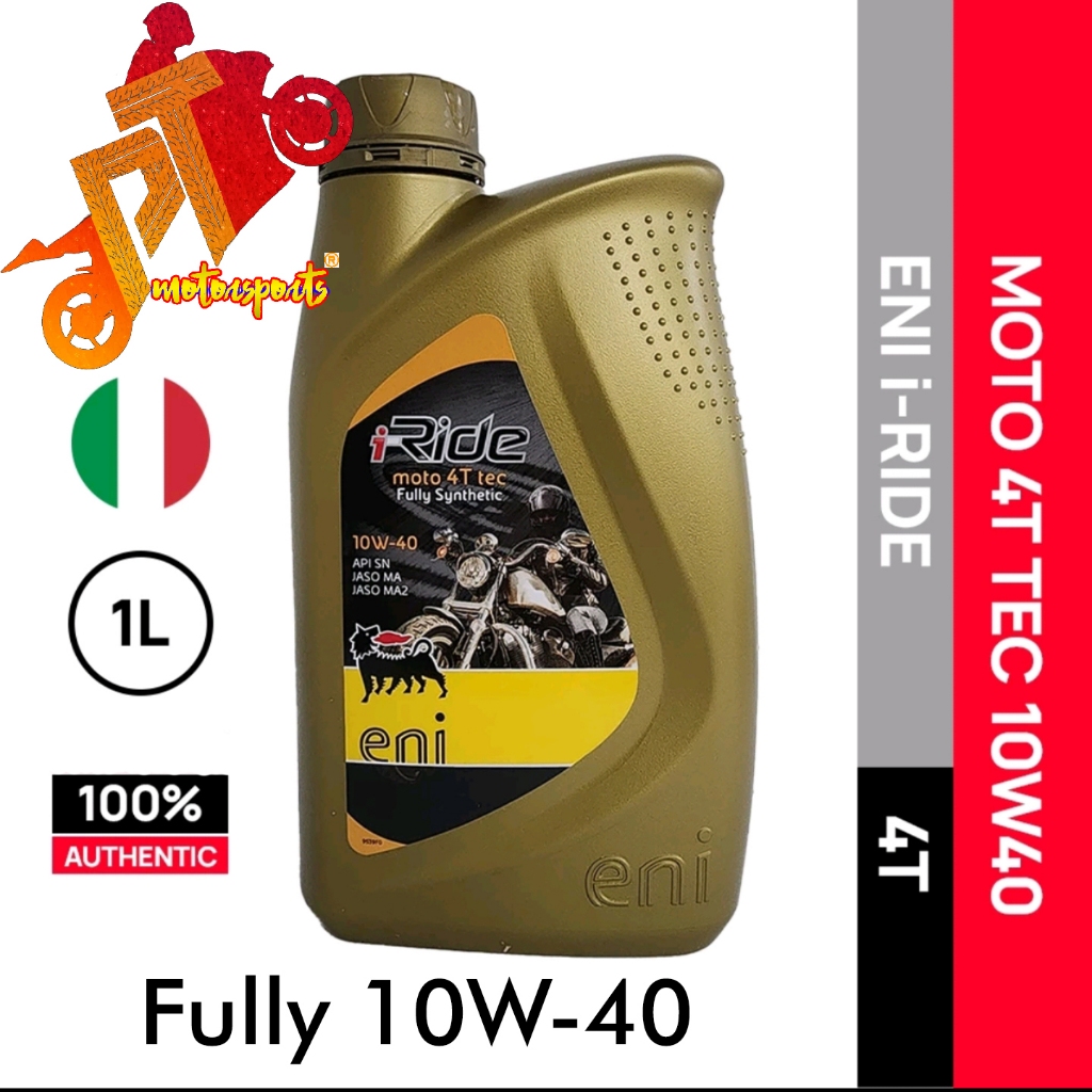 MINYAK PELINCIR ENI I-RIDE MOTO 4T TEC 10W-50 4T LUBRICANT OIL API SN FULLY SYNTHETIC MOTOR OIL ...