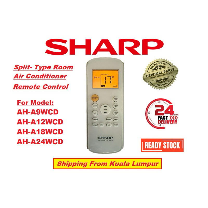 SHARP Split- Type Room Air Conditioner Remote Control /AH-A9WCD/ AH ...