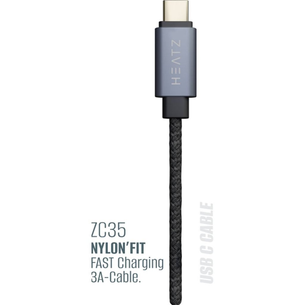 Heatz ZC35 FAST CHARGING USB A To USB C Cable 1m Black | Shopee Malaysia