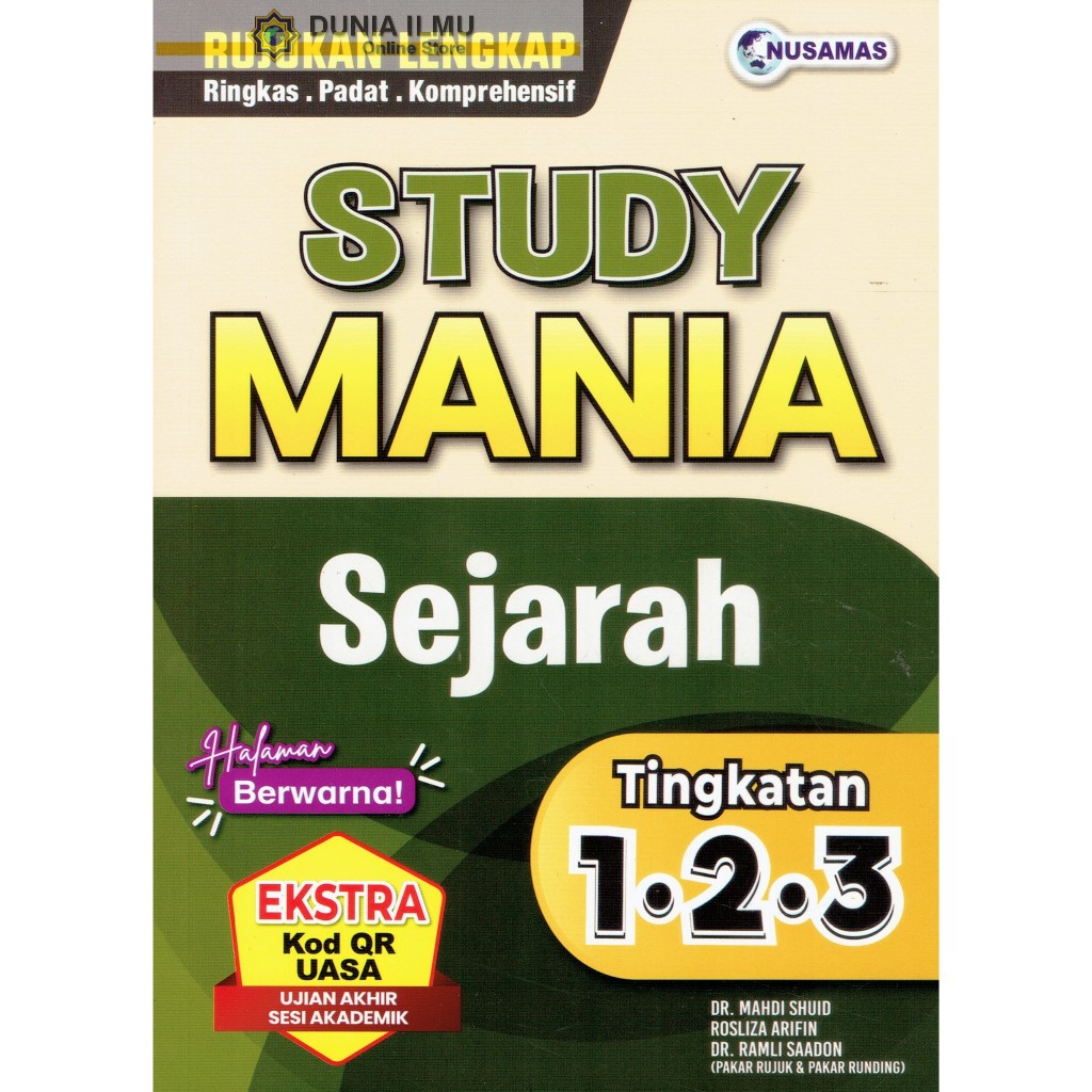 BUKU RUJUKAN : RUJUKAN LENGKAP RINGKAS. PADAT. KOMPREHENSIF STUDY MANIA SEJARAH TINGKATAN 1,2,3 ...