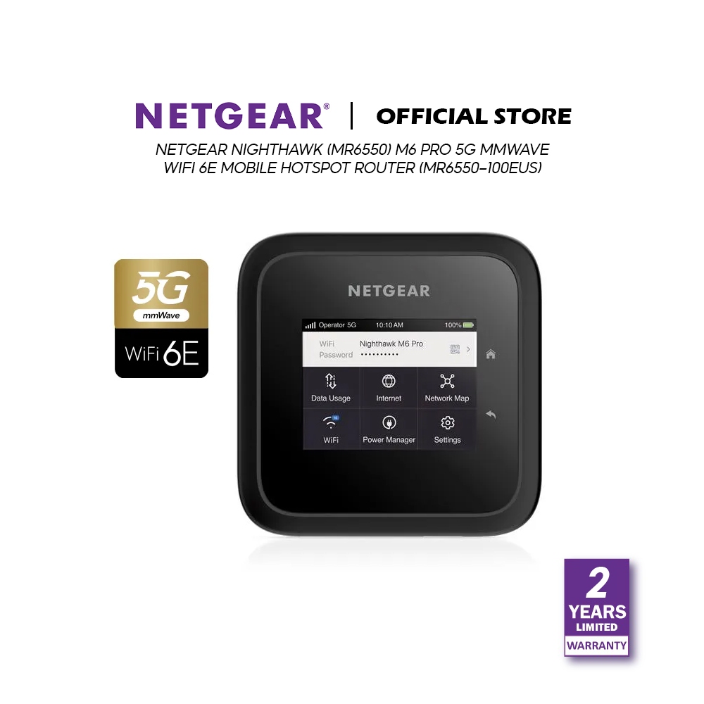 Netgear Nighthawk (MR6550) M6 Pro 5G mmWave WiFi 6E Mobile Hotspot ...