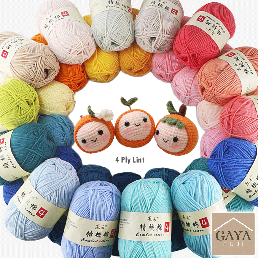 4 Ply Lint-free Cotton Yarn Crochet & Knitting / Benang Kait / Milk ...