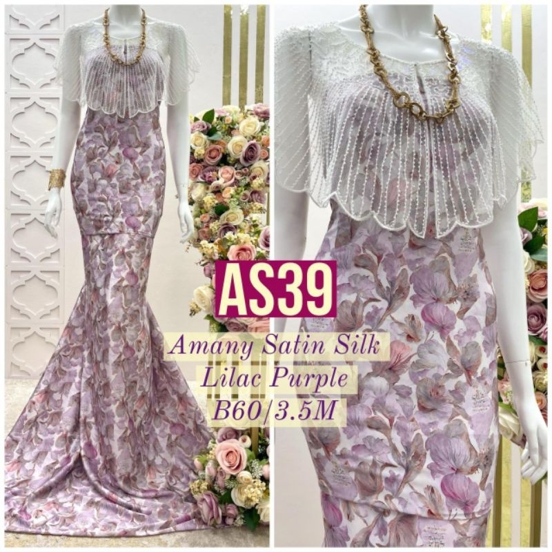KAIN PASANG ARMANI SATIN SILK & MANGO SILK-OPEN METER/BIDANG 60(Harga ...