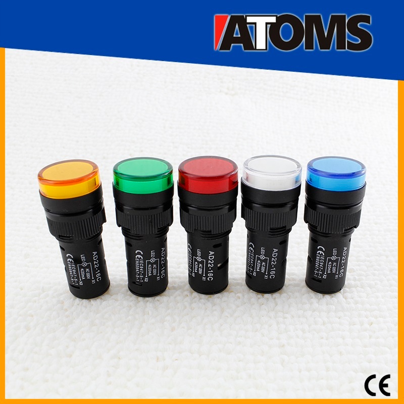 ATOMS AD116-16C 16MM 24V 240V LED Pilot Lamp LED Pilot Light Indicator ...