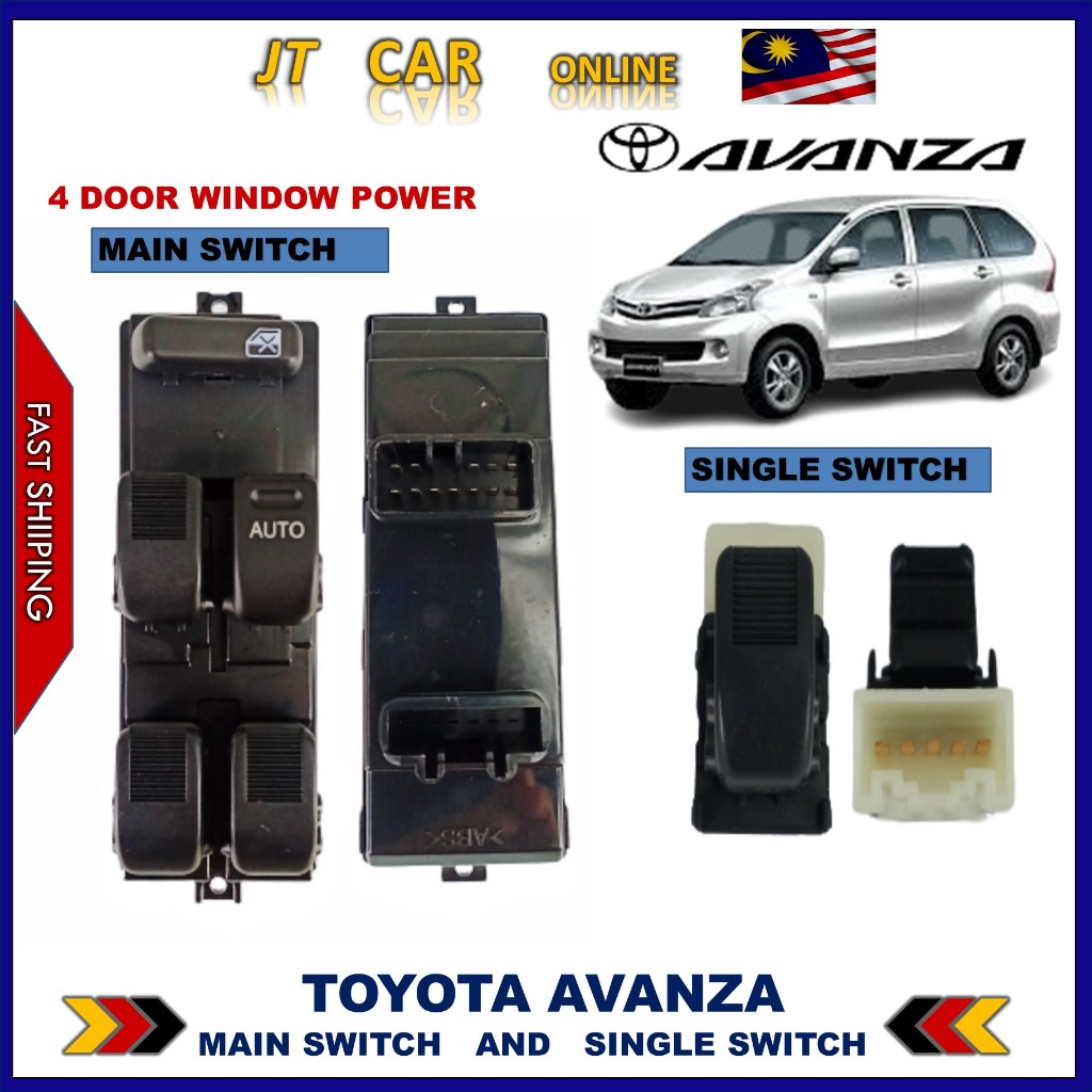 TOYOTA AVANZA 4BUTTON POWER WINDOW MAIN SWITCH AND SINGLE SWITCH (OEM ...
