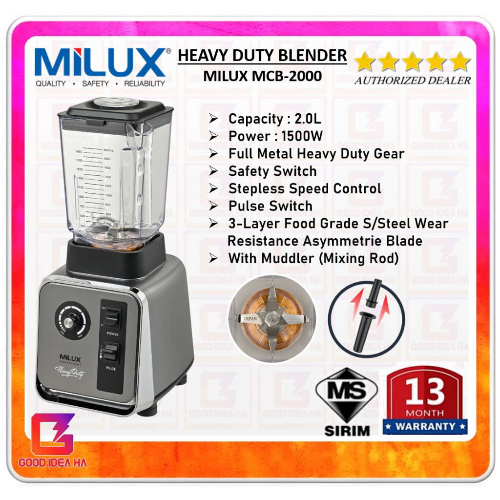 MILUX MCB-2000 Heavy Duty Commercial Blender | Shopee Malaysia