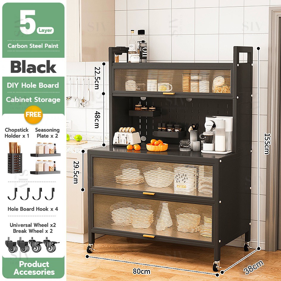 SIV Rak Kabinet Dapur Kitchen Cabinet Rack Microwave Oven Cabinet ...