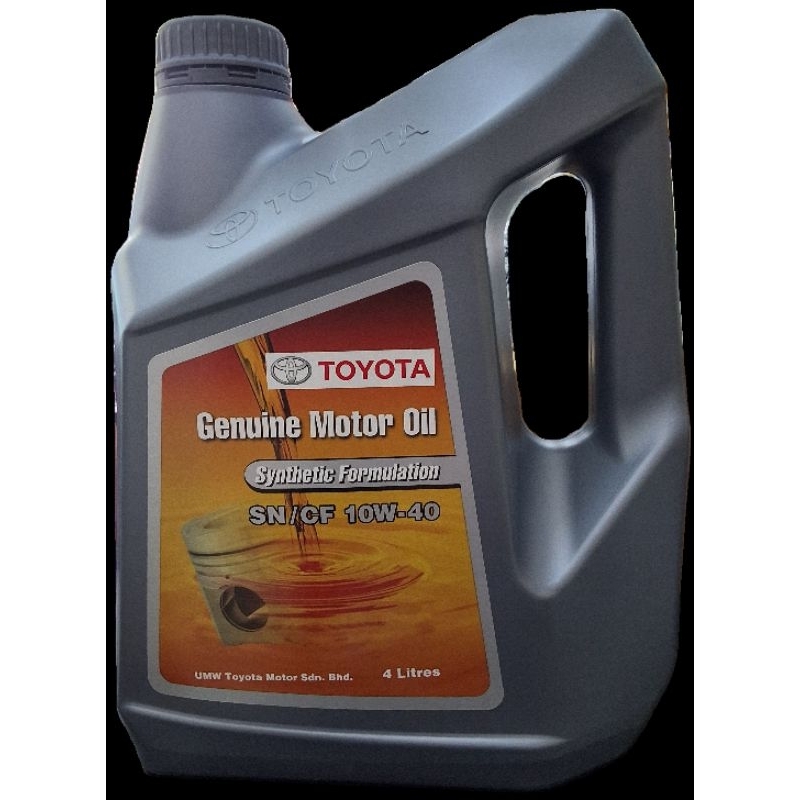 TOYOTA Genuine Motor Oli 10W-40/5W-30 (4L) SYNTHETIC FORMULATION SN/CF ...