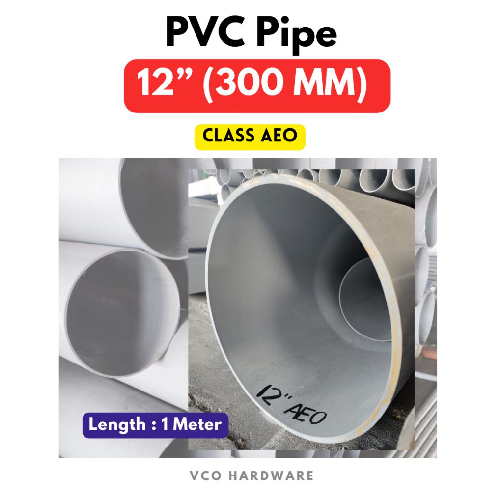 [ 12 " x 1 Meter] 300 MM PVC Grey Pipe Grade AEO Sirim Tebal Diy Pipe Perabot Paip Air Paip ...