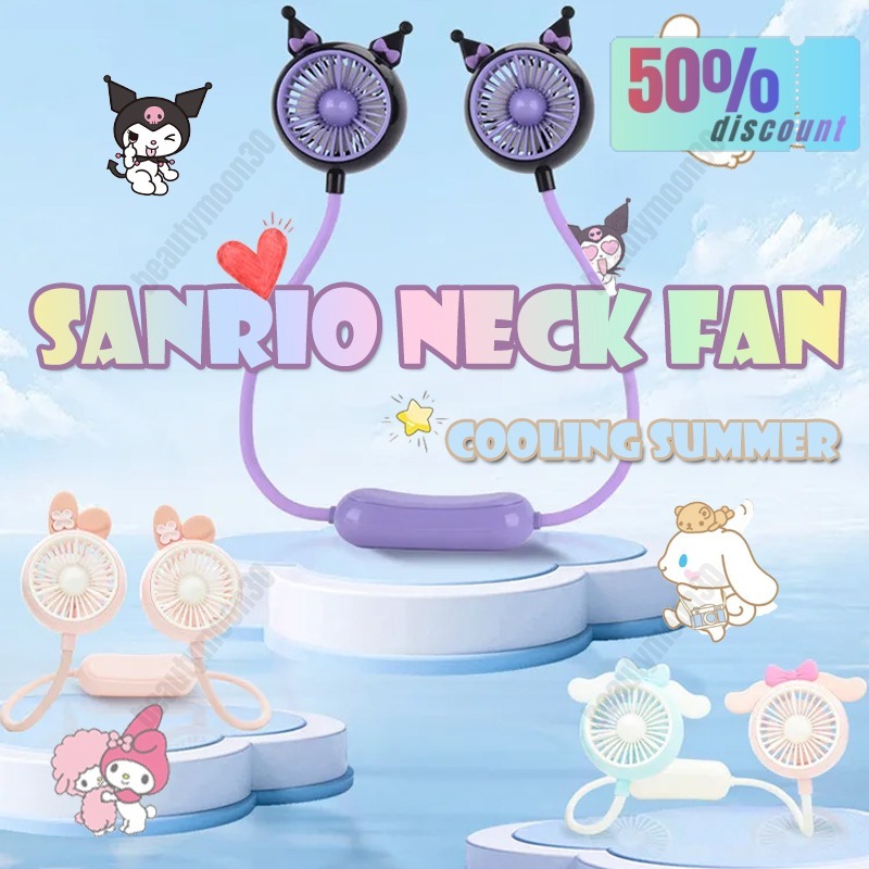 (MALAYSIA STOCK)Sanrio Hanging Neck Mini Fan Portable Long Endurance ...