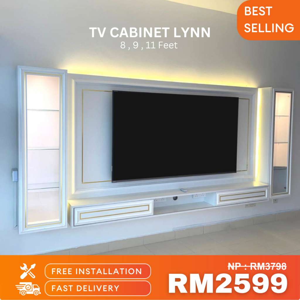 🔥FREE INSTALLATION🔥NEW OFFER Miya TV Cabinet 11ft ~ Hold up to 60 inches TV ~ Rak TV ~ Living ...