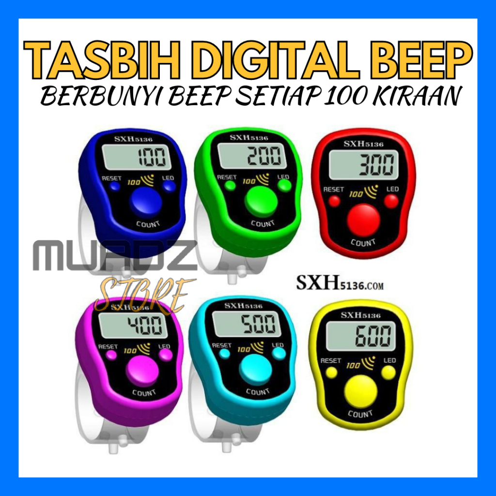 Tasbih Digital Beep - Electronic Tasbih Digital Display Finger Hand ...
