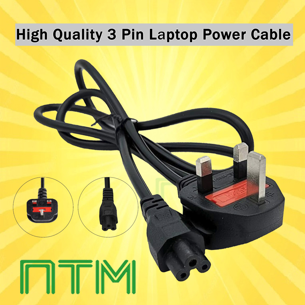 #1506 [UK PLUG] High Quality 3 PIN UK TO IEC C5 Laptop (Notebook) Power ...