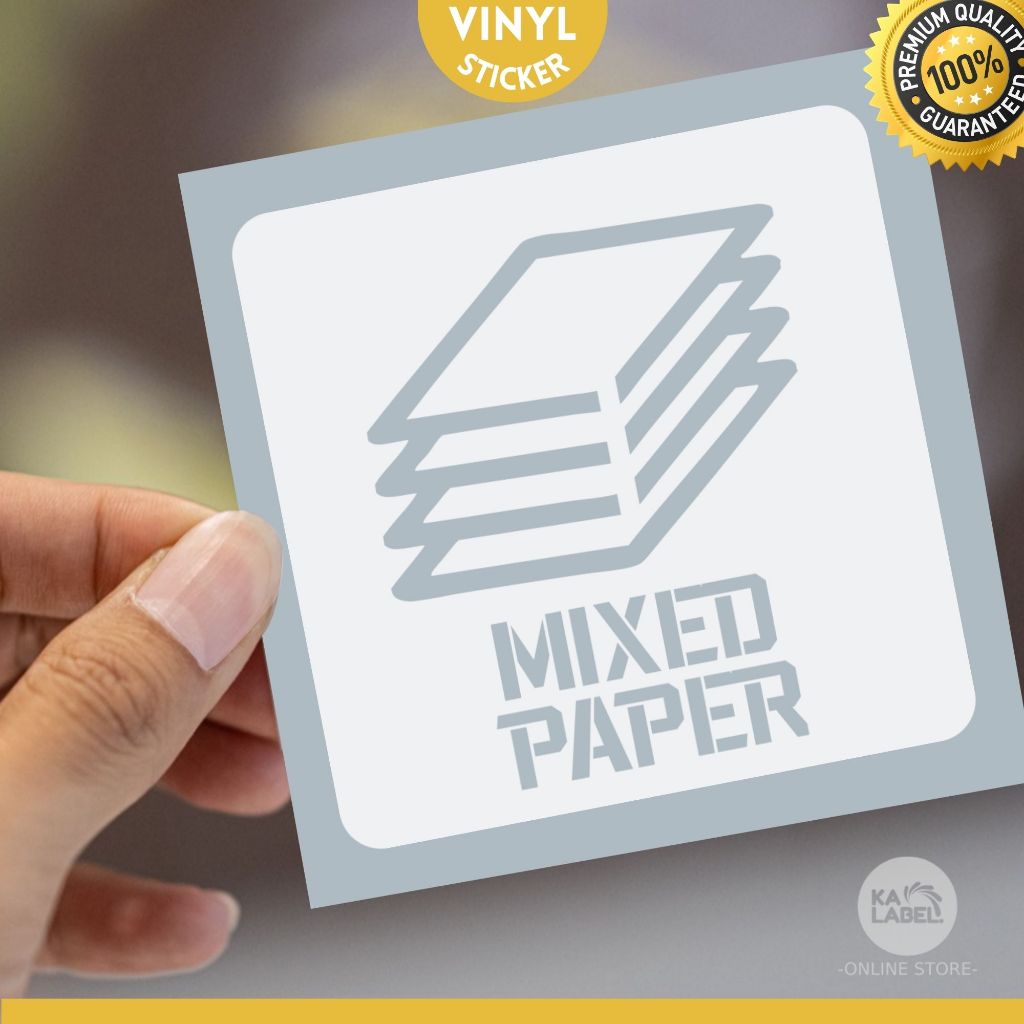 Mix Paper - Vinyl Decal Sticker for Wheelie Bin / Dustbin / Recycle ...