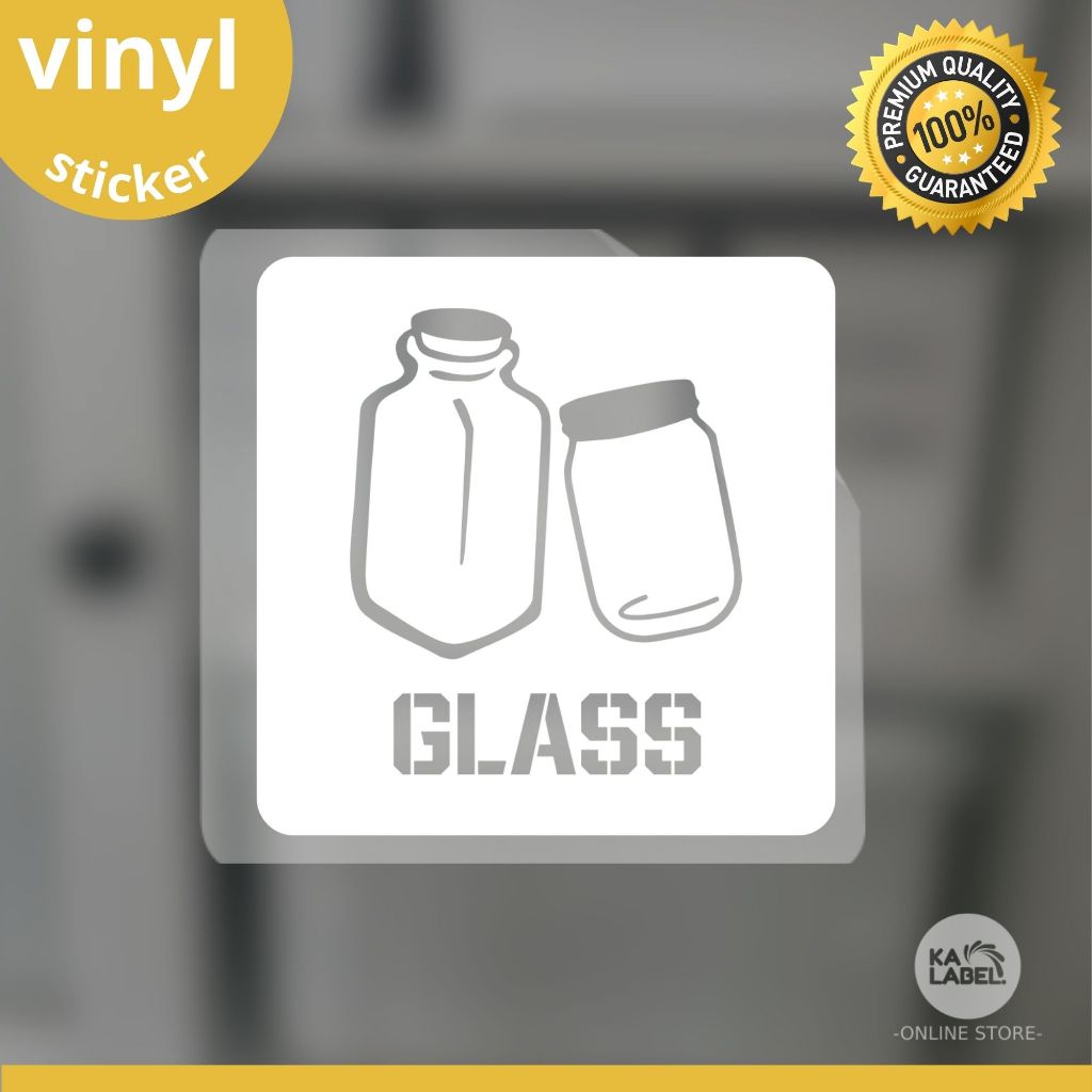 Glass - Vinyl Decal Sticker for Wheelie Bin / Dustbin / Recycle Concept ...