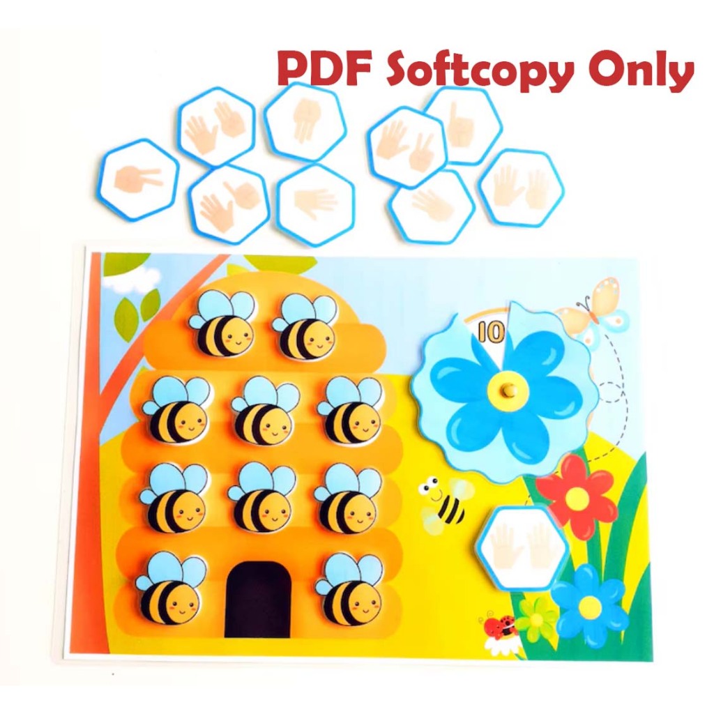 PDF] 098- Bee Counting Activity Math Printable Montessori Toddler ...