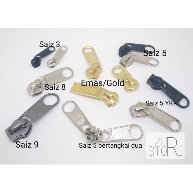 Kepala zip saiz 3,5,8,9 dan YKK / Zipper head ~ready stock ~ | Shopee ...