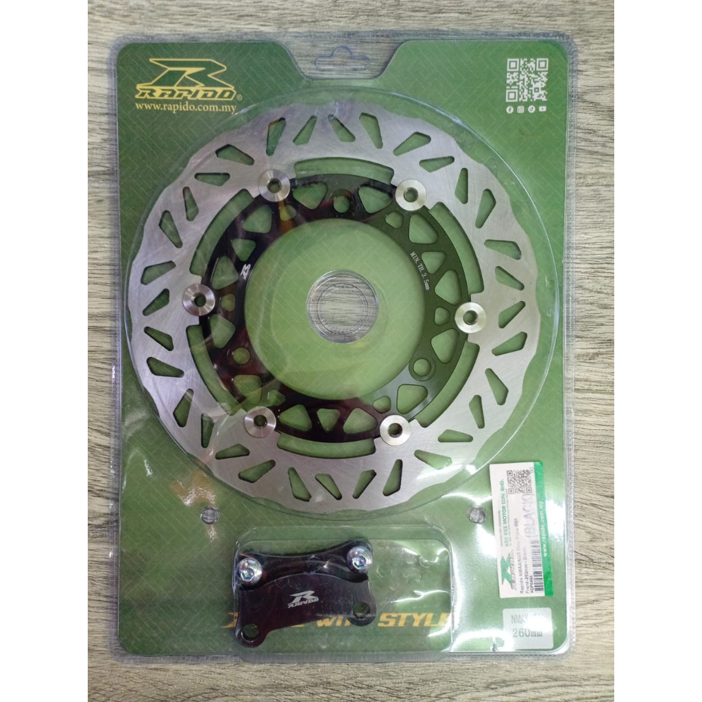 DISC PLATE RAPIDO M01 FOR NVX/NMAX (FRONT) 260MM + BRACKET | Shopee ...