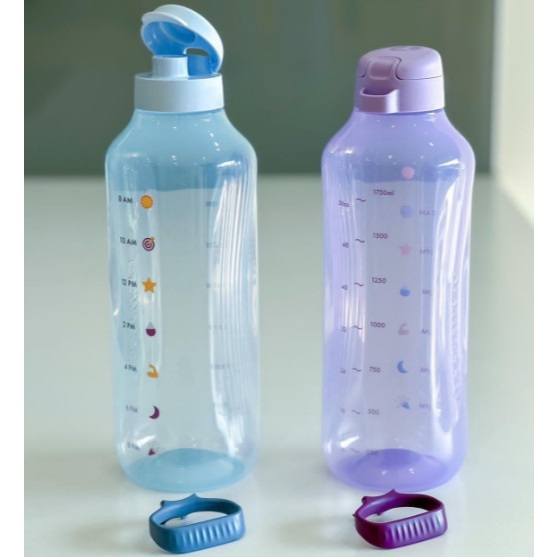 Tupperware Aqua Vibe 2L Handle flip-top cap built-in handle Straw Time ...