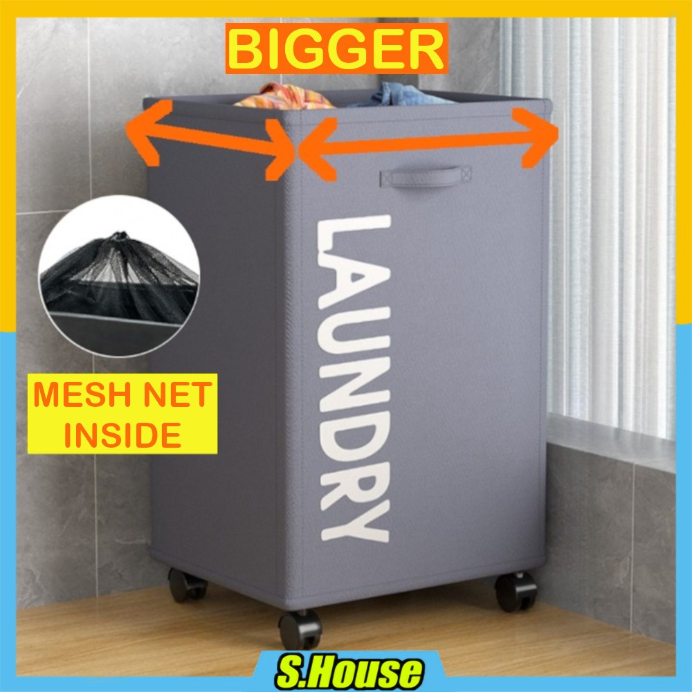 Organizer Basket Laundry Hamper Wheel Yoga Mat Dirty Cloth Bakul ...