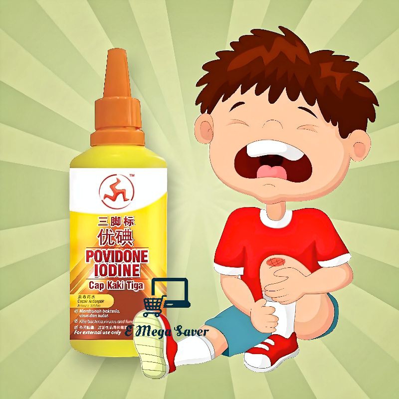Three Legs Antiseptic Povidone Iodine Dropper 30ml (1fl oz) | Shopee ...