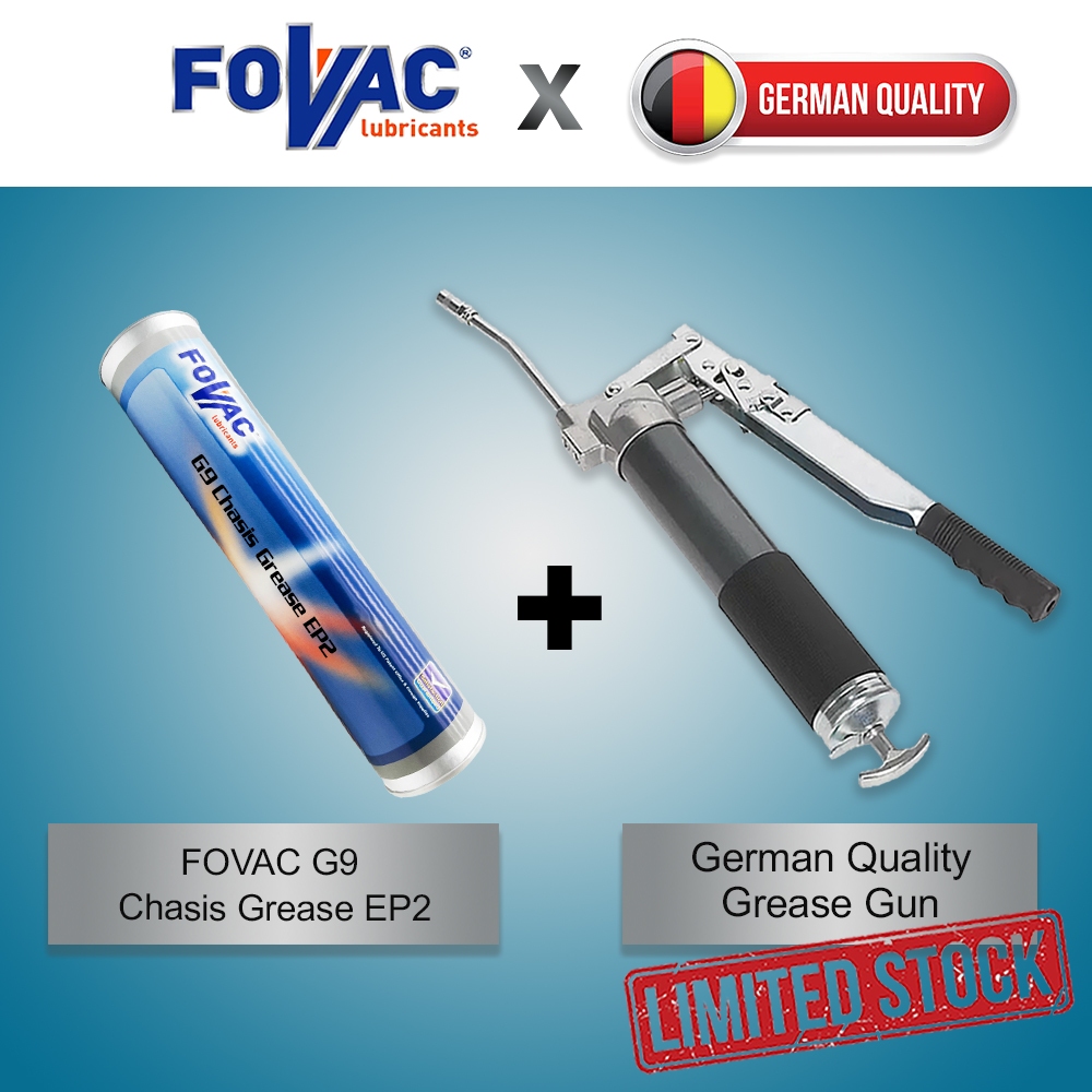 FOVAC G9 Chassis Grease EP2 - 400g with Heavy-Duty Grease Gun | Shopee ...